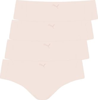 Puma Damen 4er Pack Seamless Hipster Hipsters Microfiber Slips, W&auml;schegr&ouml;&szlig;e:L, Artikel:-003 Rose dust