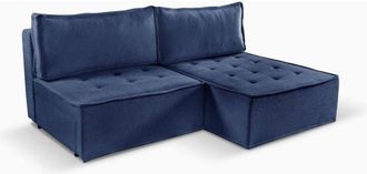 KAISER Bohoo Mini modernes Ecksofa mit Schlaffunktion Blau Rechts