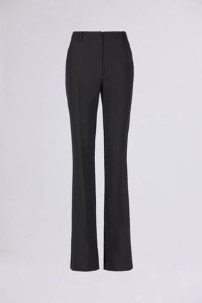 Brembati GABARDINE BI-STRETCH FLARE PANTS CHALK BLACK COLOR
