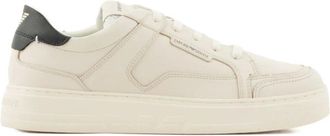 Emporio Armani Homme, Chaussures, Blanc, Taille: 40 EU Baskets basses en cuir