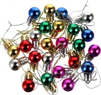 Heallily 96 Mini-Weihnachtskugel-Ornamente, bruchsichere hängende Kugeln, bunte Kugel-Dekoration, Anhänger für Urlaub, Heimdekoration