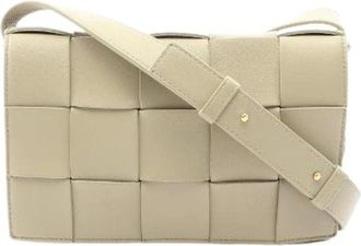 Bottega Veneta Sac bandouli&egrave;re Pre-owned Cassette Maxi Intrecciato - Femme - Pre-owned - Beige - Taille: ONE Size