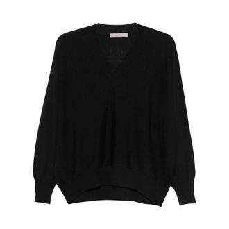 D.exterior Leichter Wollpullover mit V-Ausschnitt - - Knitwear - Damen - Schwarzk - S