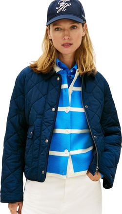 Tommy Hilfiger Damen Padded Flag Quilted Jacket Ww0Ww47998 Andere Jacken, Blue (Dark Night Navy), M
