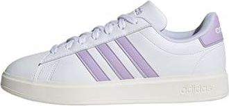 adidas Femme Grand Court Cloudfoam Lifestyle Court Comfort Shoes, Cloud White/Cloud White/Gold Metallic, 36 2/3 EU