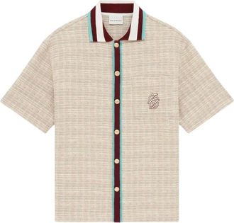 Dr&ocirc;le de Monsieur Homme, Chemises, Beige, Taille: M Chemise En Tweed D Miroir