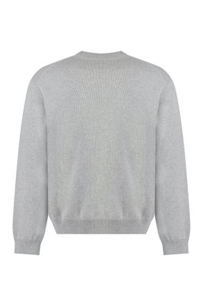Kenzo Mens Wool-Blend Crew-Neck Sweater Grey Sweatshirts