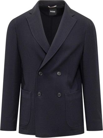 HUGO BOSS Homme, Vestes, Bleu, Taille: L Blazer crois&eacute;