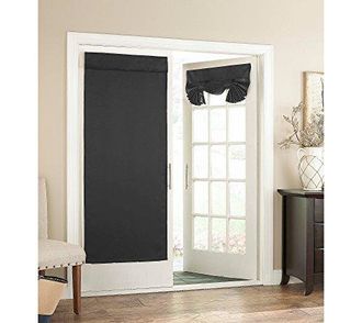 Eclipse Türvorhang Tricia, zum Binden, Lichtfilterung, Einzelpaneel für Terrasse, für Wohnzimmer und Schlafzimmer, 66 x 172,7 cm, Schwarz