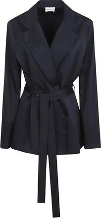 P.A.R.O.S.H. P.a.r.o.s.h., Femme, Vestes, Bleu, Taille: 42 FR Veste Crois&eacute;e en Satin