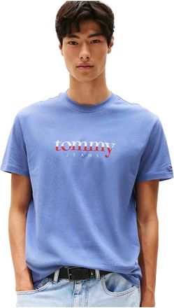 Tommy Jeans Homme, Tops, Bleu, Taille: XL TShirt MC logo coton