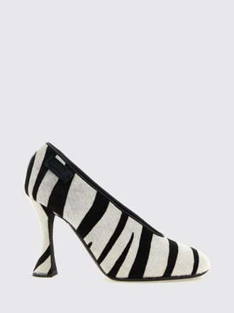 Moschino Escarpins en poulain &agrave; imprim&eacute; z&egrave;bre avec talon bobine