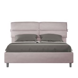 Les Tendances Les Tendances - Letto Matrimoniale Rivestito In Microfibra - Nandy - Dimensione Rete: 160x210 - Colore: Glicine - Tipologia Letto: Alzata Doppia
