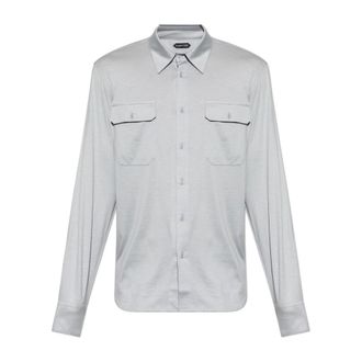 Tom Ford Seiden-Baumwoll-Mischung Hemd - - Shirts - Herren - Grau - L