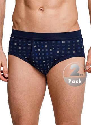 Schiesser Herren Unterw&auml;sche blau Reine Baumwolle Gemustert