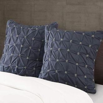 Ink + Ivy INK+IVY Cotton Euro Sham Sofakissenbezug, Baumwolle, Fliege Marineblau, 26x26