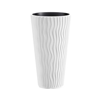 Prosperplast ZANVIC Blumentopf Mod. Sandy Slim 300 Maße: 29,5 x 51 cm, Weiß, 30 cm