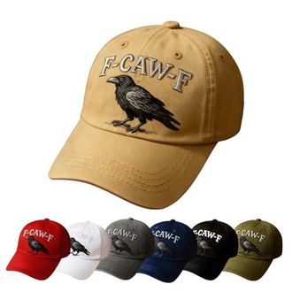 Generic F-Caw-F Chapeau corbeau, chapeau vintage, casquette de baseball noir oiseau, lavez et fabriquez de vieilles casquettes de baseball souples, chapeau go