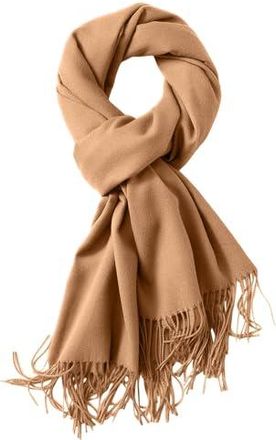 Generic Foulards Femme ÉCharpe Unie Pour ChâLe éPais Et Chaud à Pompons Basiques Classique