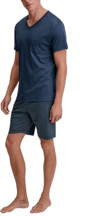 CALIDA Relax Superlight Kurz-Pyjama Herren, extraleichte PIMA Baumwolle, elastischer Hosenbund, weich, atmungsaktiv