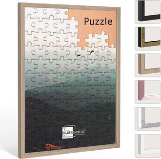 Bildershop-24 Puzzlerahmen Neo Eiche Natur (Dekor) 36x49cm (ca. 500 Teile)