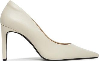 Calvin Klein High Heels Pump 90 Pointy Hw Bar Lth HW0HW02527 Beige