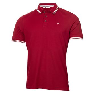 Calvin Klein Herren Campus 3 Knopf-Polo-Hemd - Burgunderrot gekippt - XXXXXL