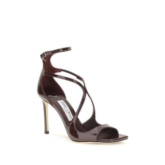 Jimmy Choo London Womens Sandal Brown Calf Leather Bos Heels