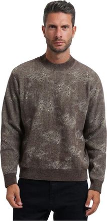 A|X Armani Exchange Pull-over en maille &agrave; logo all-over - Homme - Pulls - Gris - Taille: 2XL
