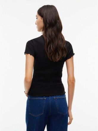 Tommy Jeans Rundhalsshirt TJW SLIM PARTY RIB SS EXT Baumwollmischung, slim fit, figurbetont, in gerippter Struktur