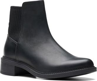 Clarks Bottes tendance Maye Palm pour femme, cuir noir, 38.5 EU