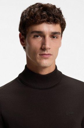 HUGO BOSS Strickpullover Avac M1 Regular Fit, Schurwollmischung, Stehkragen