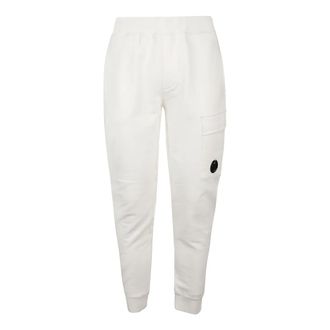 C.P. Company Fleece-Sweatpants mit schmalem Bein - - Trousers - Herren - Wei&szlig; - XL