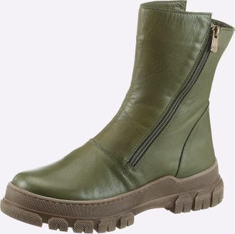 Andrea Conti Stiefelette ANDREA CONTI, Damen, Gr. 36, gr&uuml;n (khaki), Leder, Rindsleder, Schuhe Stiefelette, Topseller