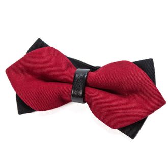 DonDon spitze Herren Fliege Schleife im Retro Look mit Haken gebunden vorgebunden und l&auml;ngenverstellbar dunkelrot