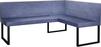 Vladon Eckbank Lemgo Graphitblau (Metall, Links Bündig)