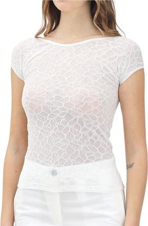 Pinko Pinko, Femme, Blouses et Chemises, Blanc, Taille: 42 FR Top en pizzo