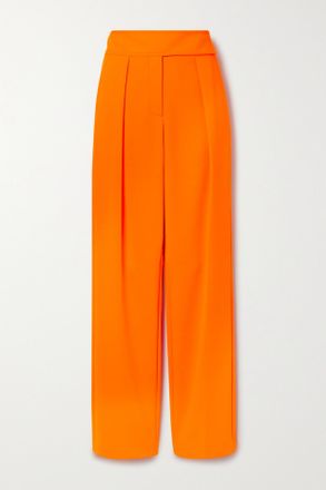 Christopher John Rogers Pantalon Fuselé En Crêpe À Plis - Orange