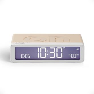 Lexon Flip Classic x Pantone - Digitaler Design Wecker ON/Off - Wiederaufladbarer Reisewecker - Leiser Alarm - Kompakte Tischuhr LED f&uuml;r Schlafzimmer, B&uuml;ro 