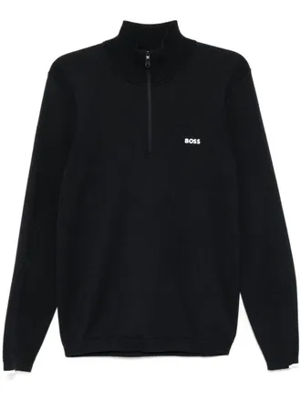 BOSS pull à col montant - Bleu