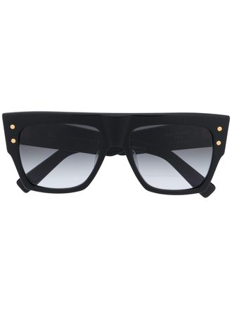 Balmain lunettes de soleil B-II à monture carrée - Noir