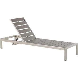 Beliani Beliani - Transat de Jardin en Aluminium et Bois Composite Gris Dossier R&eacute;glable en 4 Nardo