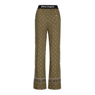 Palm Angels Paisley Print Wide Leg Pants - - Trousers - Damen - Gr&uuml;n - XS