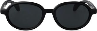 Moncler Sonnenbrille mit rundem Gestell - Schwarz