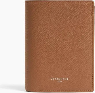 Le Tanneur Petit portefeuille vertical zipp&eacute; 2 volets Lucien en cuir grain&eacute;