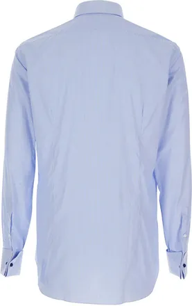 Alessandro Gherardi Classic Collar Striped Cotton Shirt - Blue