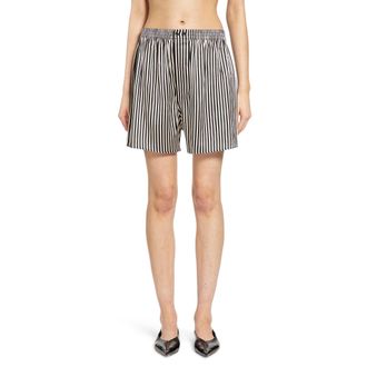 Petar Petrov Boxer Ivory Black Stripes Shorts