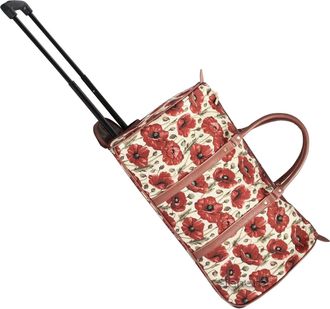 SIGNARE Tapisserie Wheel Trolley im Signare Stil/ Ziehbare Reisetasche mit Telescopearm Mohnblume