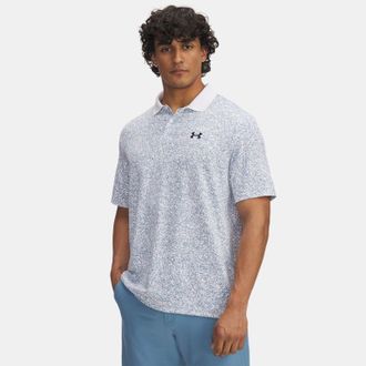 Under Armour Matchplay Printed Polo für Herren Weiß / Blau Smoke / Midnight Blaue Marine XXL