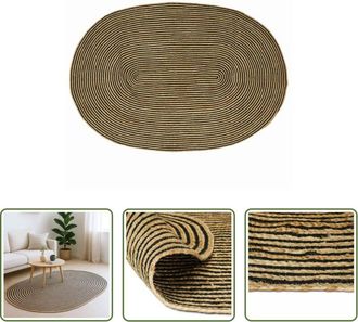 vidaXL Jute - Teppich Nat&uuml;rlich und Schwarz 152 x 245 cm Jute